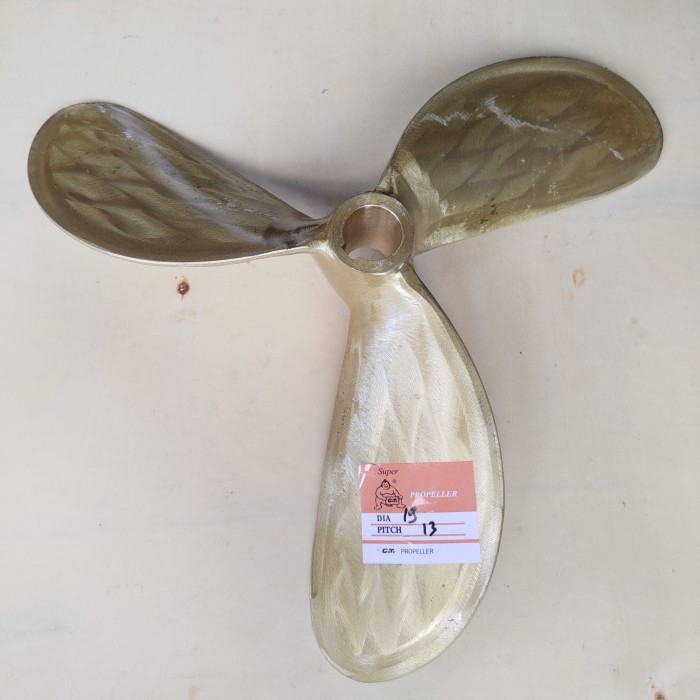 Jual Kipas Kapal Wheel Propeller Kuningan 19 inch 3 daun Panjang lubang ...