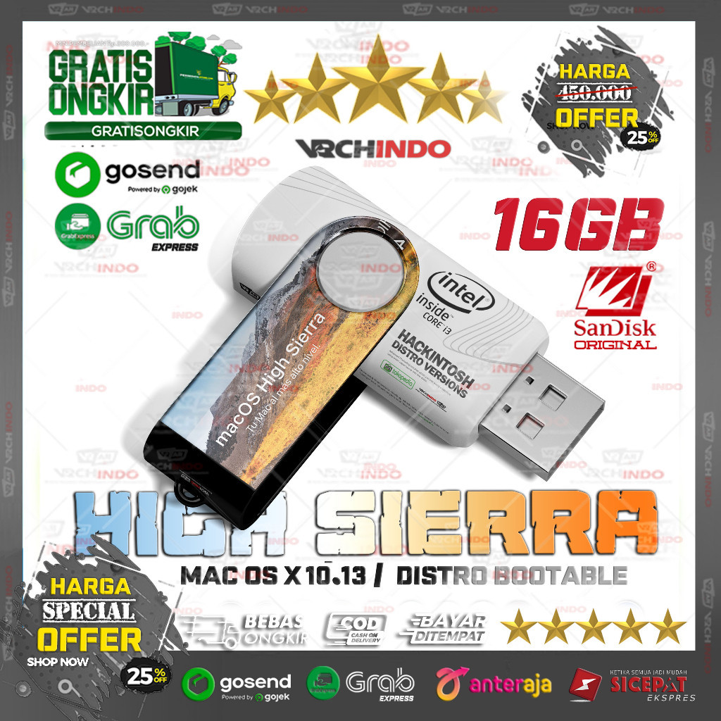 Jual Mac OS X 10.13 - MacOS HIGH SEIRRA | Hackintosh for Laptop / PC ...