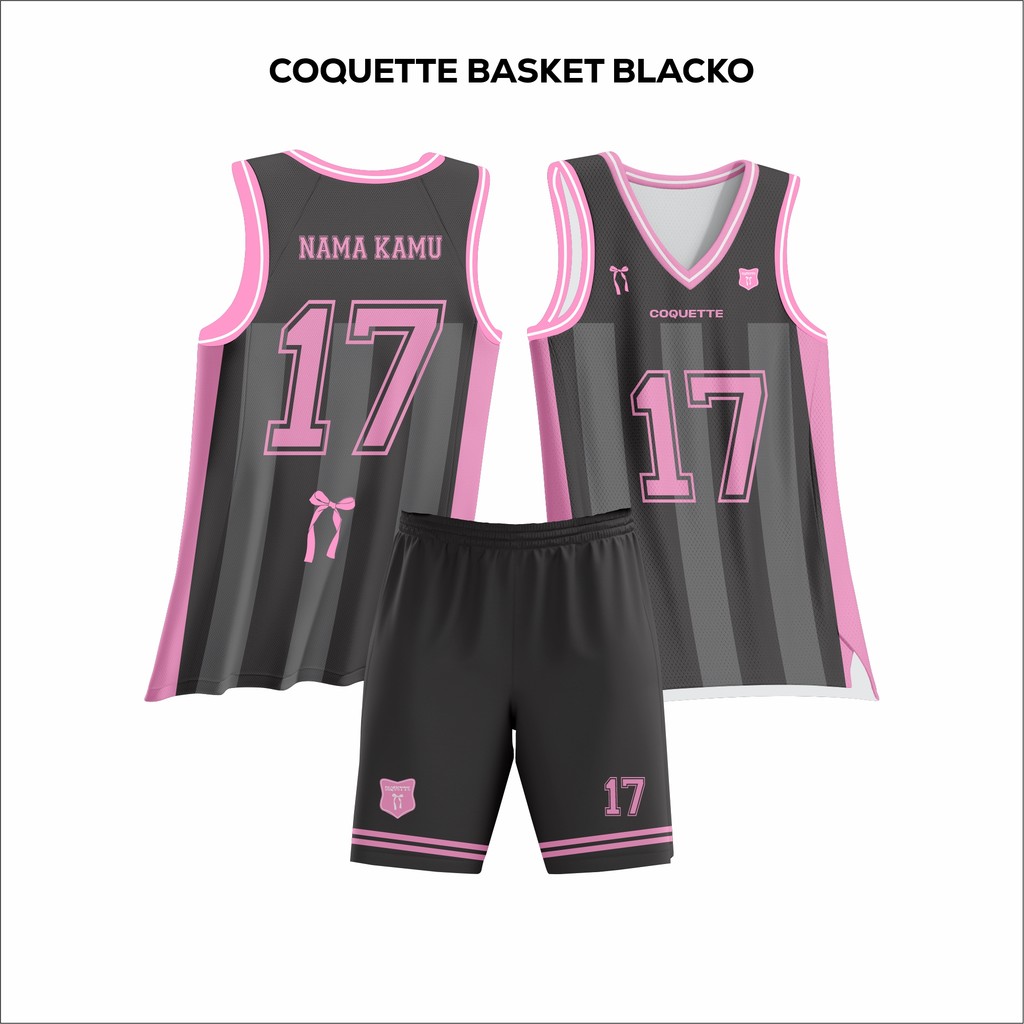Jual JERSEY BASKET COQUETTE HITAM, PINK DAN PUTIH TERBARU GRATIS NAMA ...