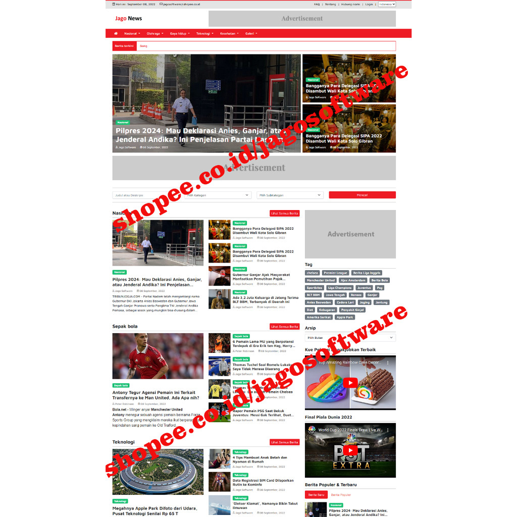 Jual Source Code Portal Berita Laravel 8 Full Lengkap baik fitur front end dan back end keren ...