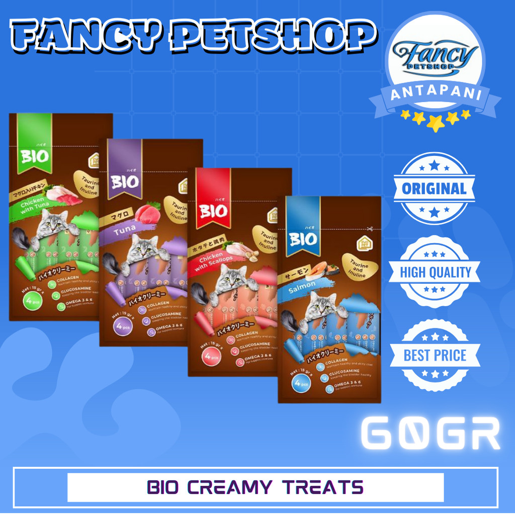 Jual Bio Creamy Treats Snack Kucing 4x15gr snack kucing bio creamy ...