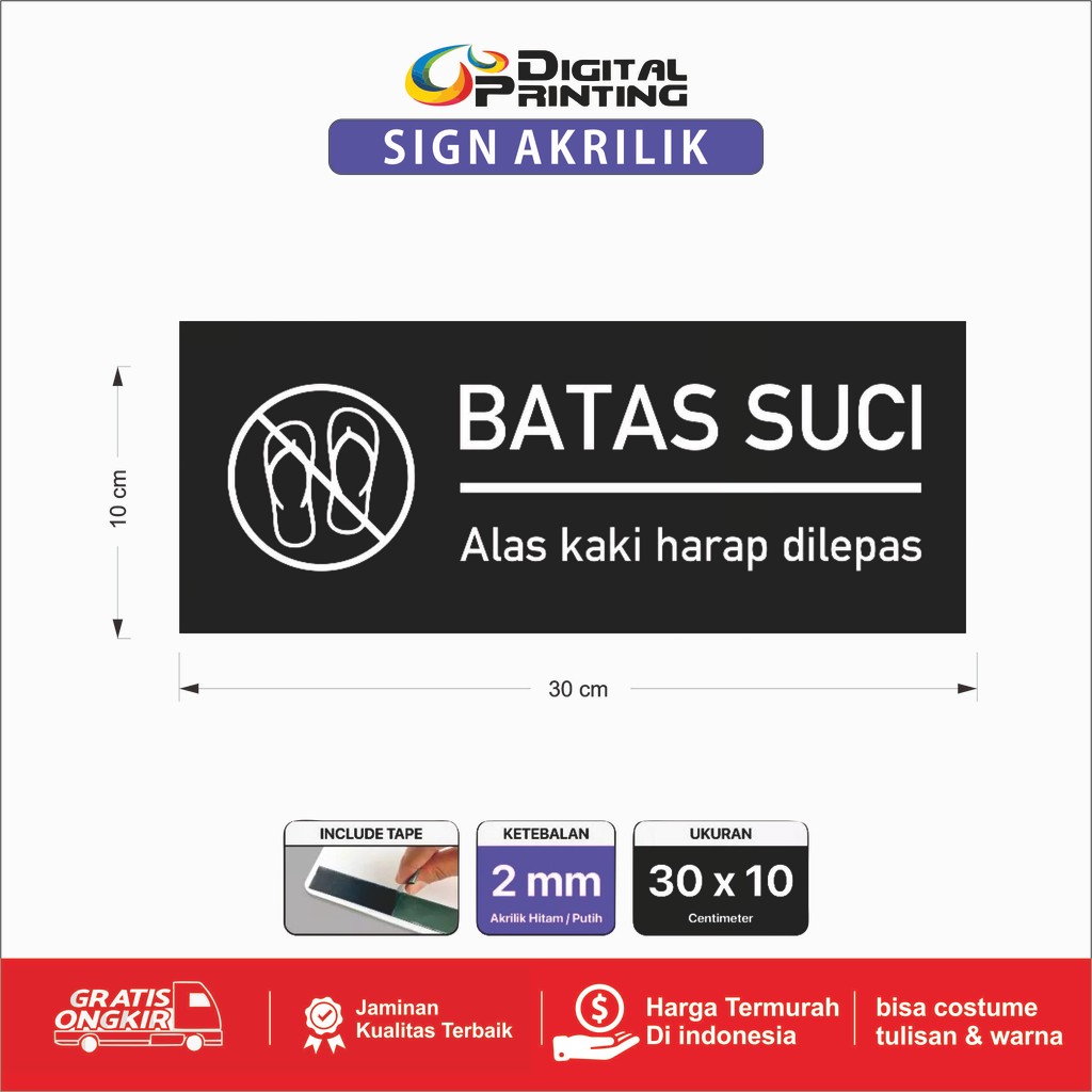 Jual Akrilik Signage batas suci | Shopee Indonesia