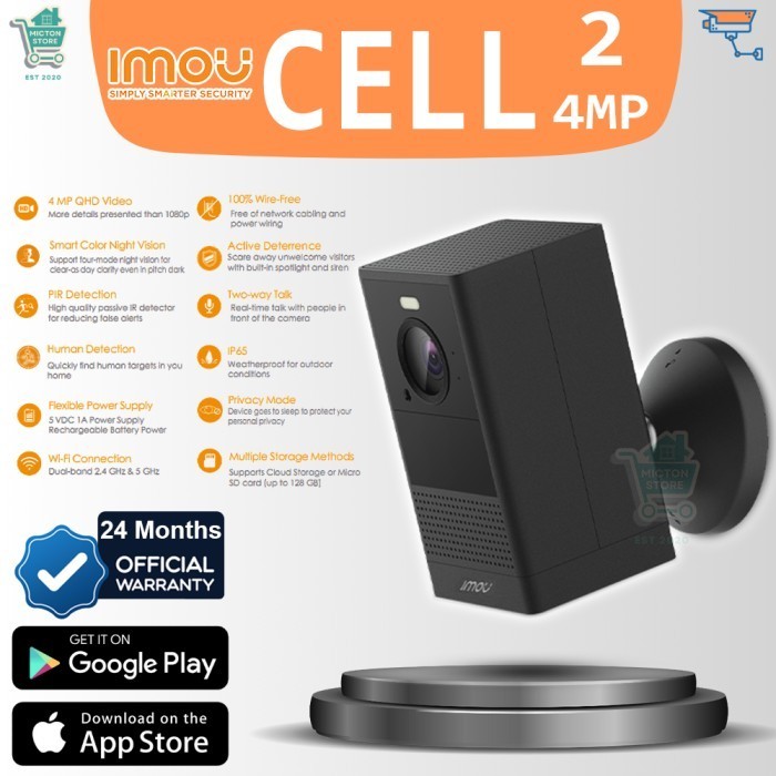 Jual BUNTON IMOU CELL 2 4MP Resolution QHD Video CCTV Camera Smart ...