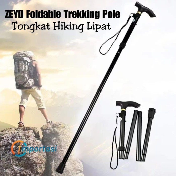 Jual Foldable Trekking Pole Tongkat Hiking Lipat Telescopic Monopod ...