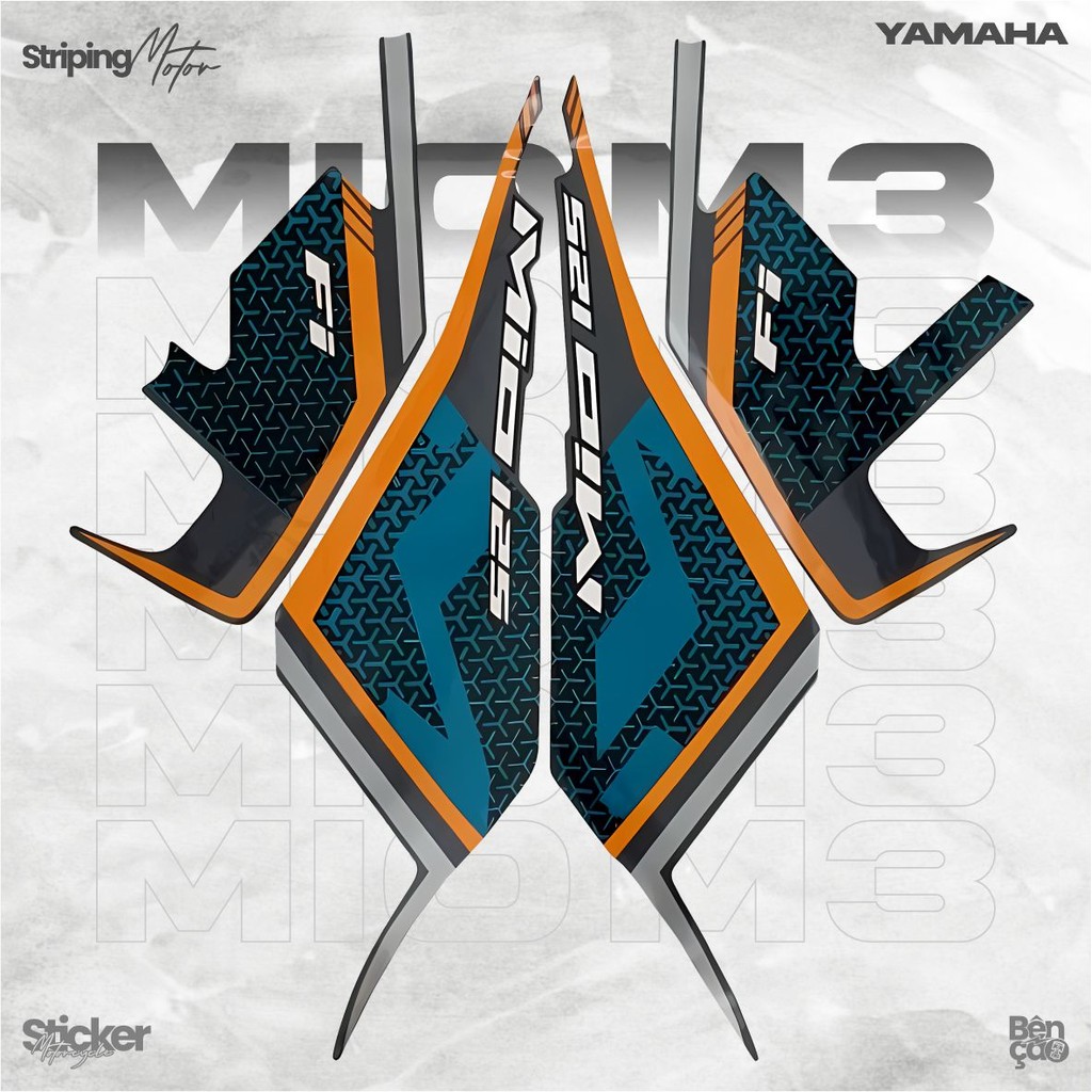 Jual Striping Stiker Motor | YAMAHA MIO M3 125 FI 2020 biru full abu ...