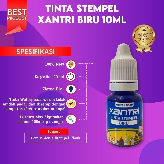 Jual Tinta Stempel Flash Warna Non Waterproof 10 ml Refill Ink Stamp ...