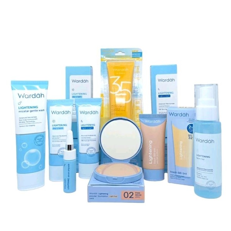 Jual Wardah Paket Skincare Lightening Series Komplit/ Skincare Wardah ...