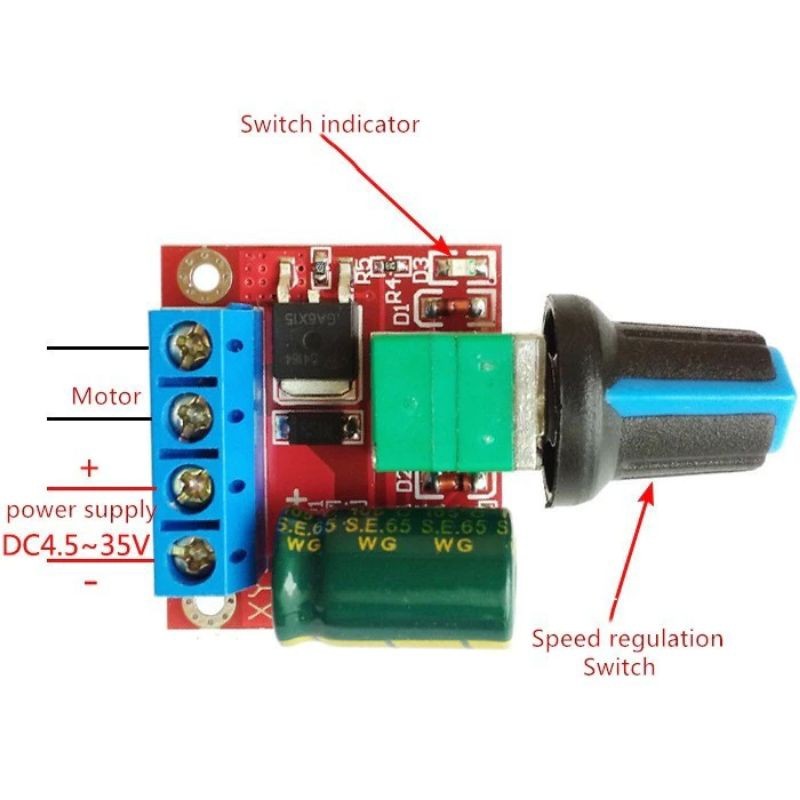 Jual Dimmer DC 5V-35V 5A/Speed Controller/PWM DC 5 Ampere | Shopee ...