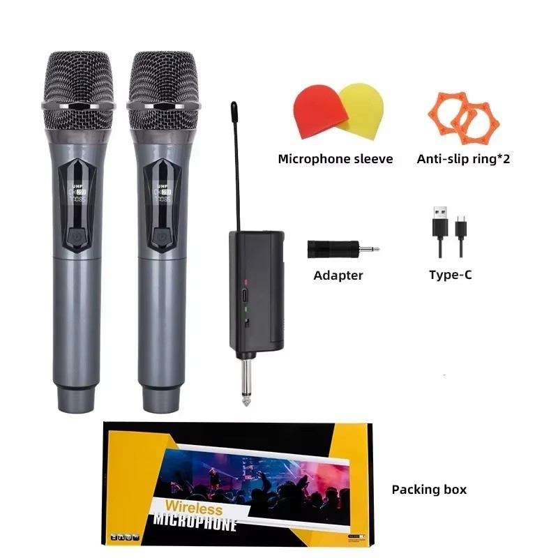 Jual Microphone Profesional 2 MIC bisa di Charge Mikrofon profesional ...