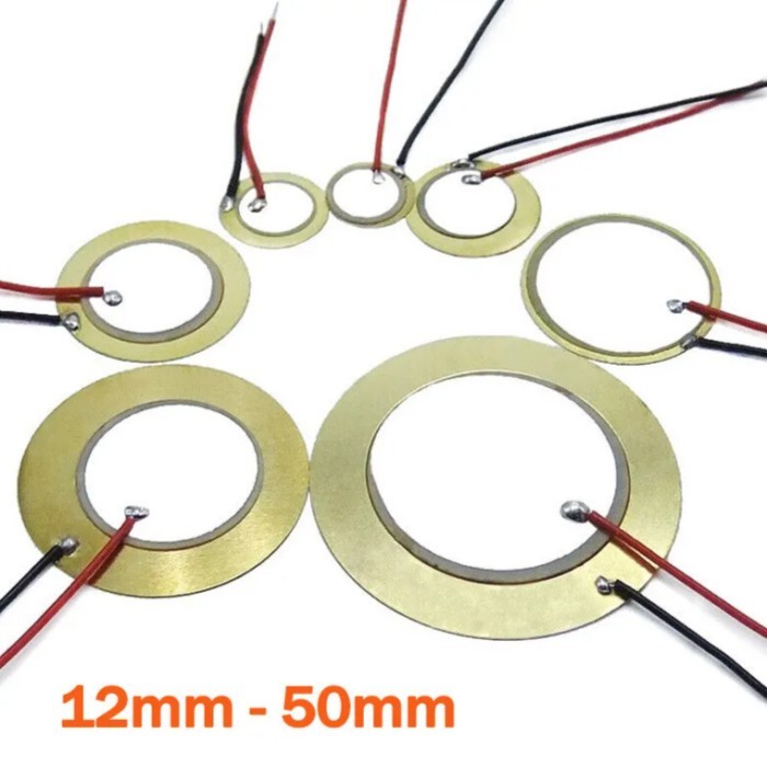 Jual Piezo Electric + Kabel Buzzer Sensor Drum Elektrik Piezzo 12mm ...