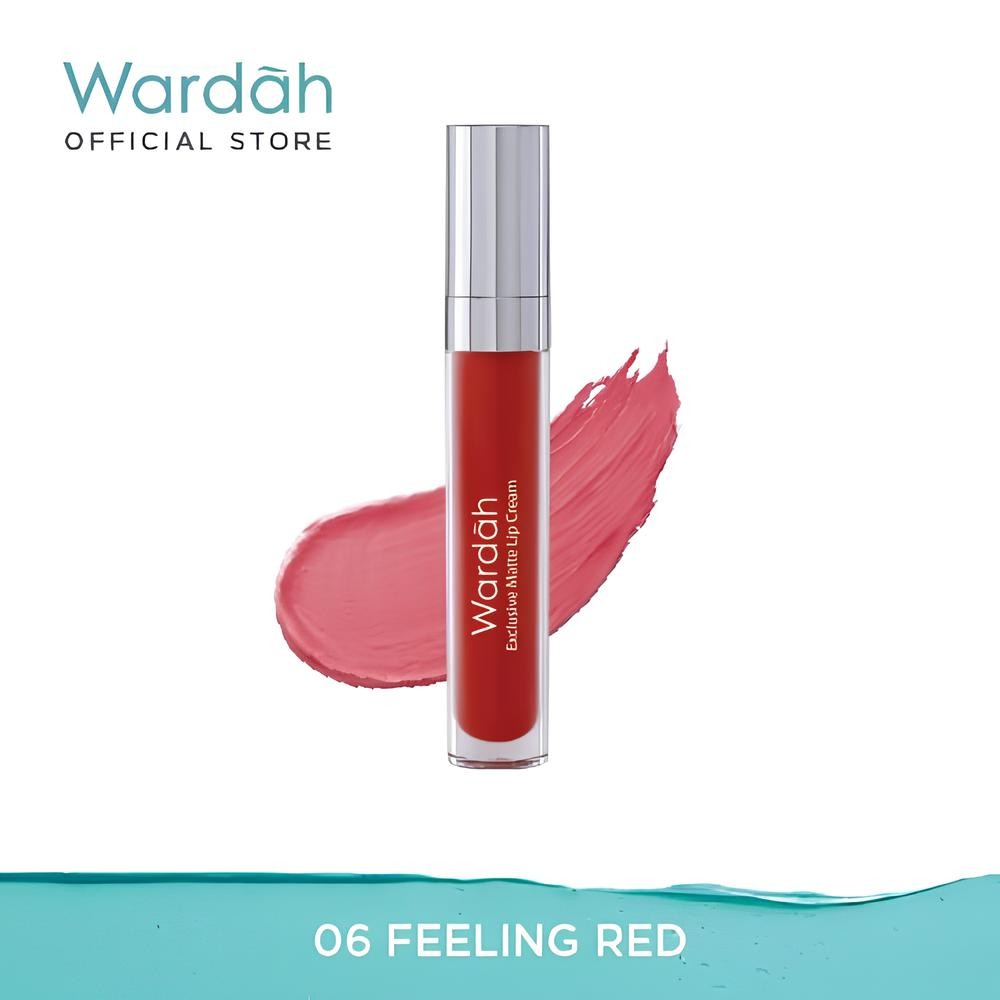 Jual [GIFT NOT FOR SALE] WARDAH MATTE LIP CREAM 06 FEELING RED 4 GR ...
