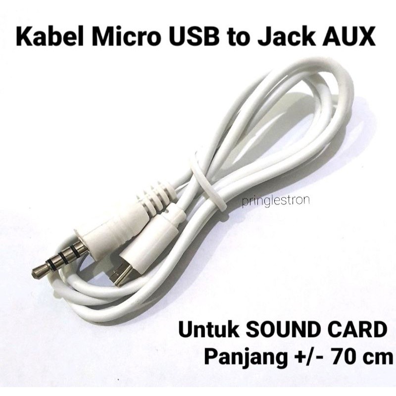 Jual Kabel Micro USB to Jack AUX soundcard v8 v8s plus | Shopee Indonesia