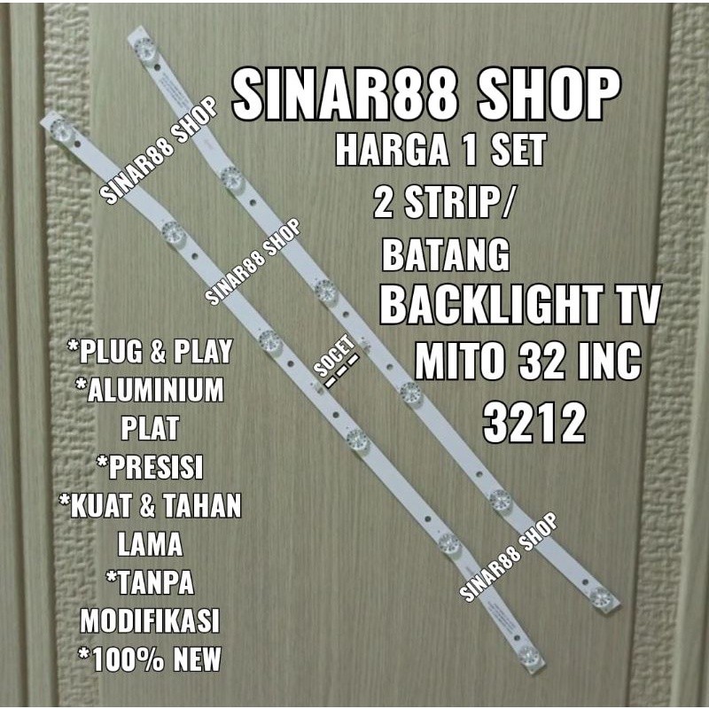 Jual BACKLIGHT MITO 32 INC 3212 TV LED LAMPU BL 6K 6V 6 KANCING 6 VOLT ...