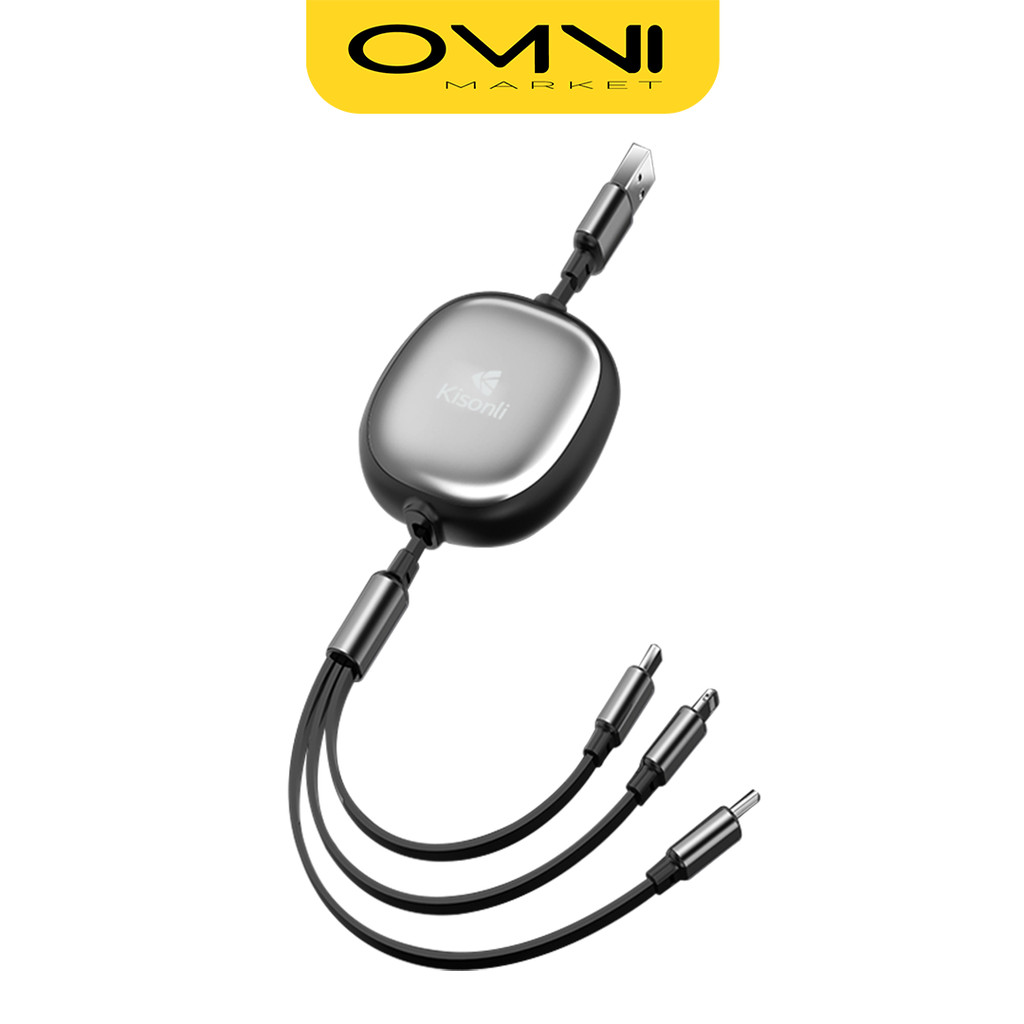 Jual Kabel Charger 3 in 1 SS-01 Kisonli USB Multi Charging Cable ...