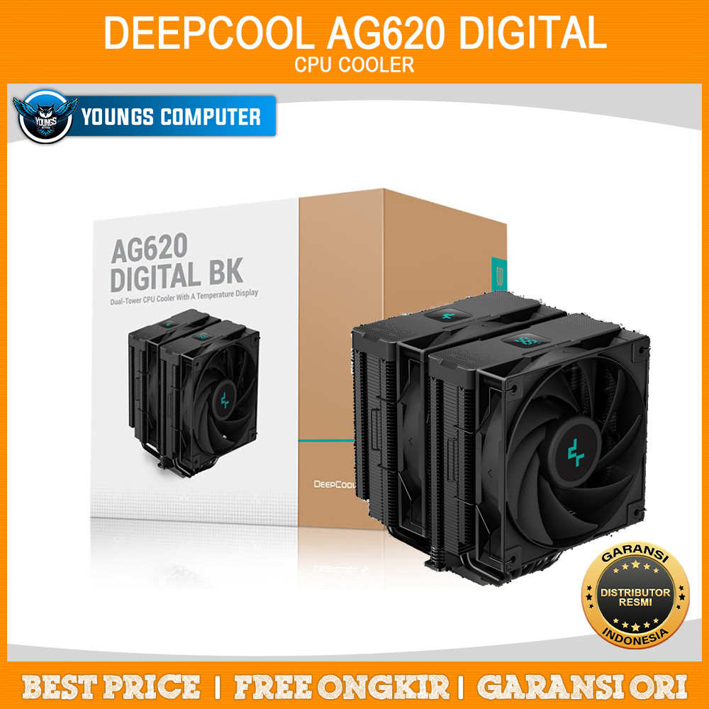 Jual CPU COOLER DEEPCOOL AG620 DIGITAL BLACK DUAL TOWER CPU PROCESSOR ...