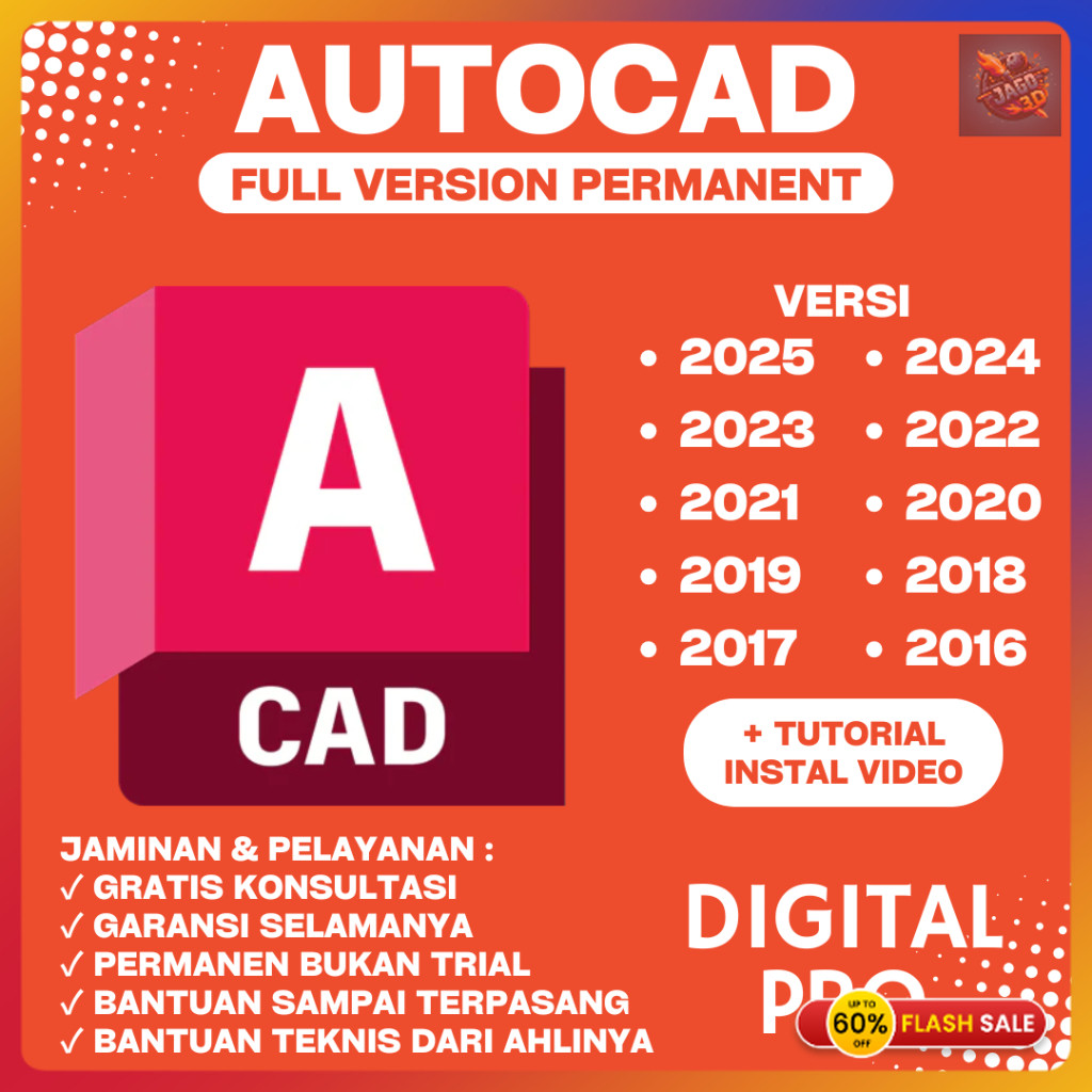 Jual AUTOCAD 2025 2024 2023 2022 2021 2020 2019 2018 2017 2016 PERMANEN ...
