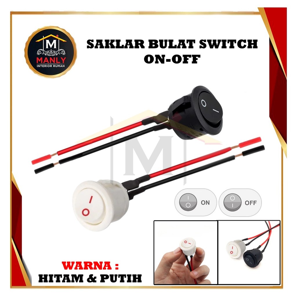 Jual Mini Switch On Off Plus Kabel Saklar Kecil Bulat 2 Pin | Shopee ...