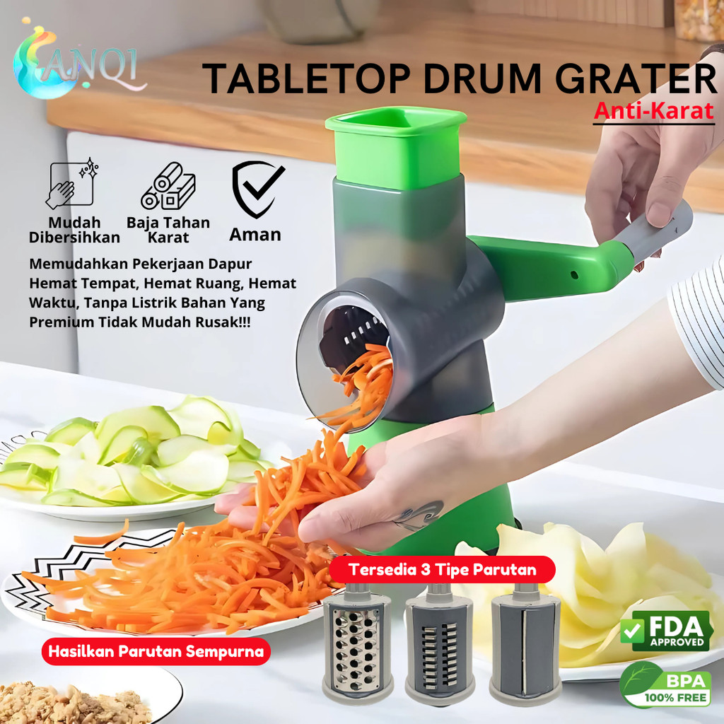 Jual ANQI SHOP PARUTAN PUTAR MANUAL Sayur/Buah/Buah MULTIFUNGSI 3IN1 Stainless Steel Anti Karat ...