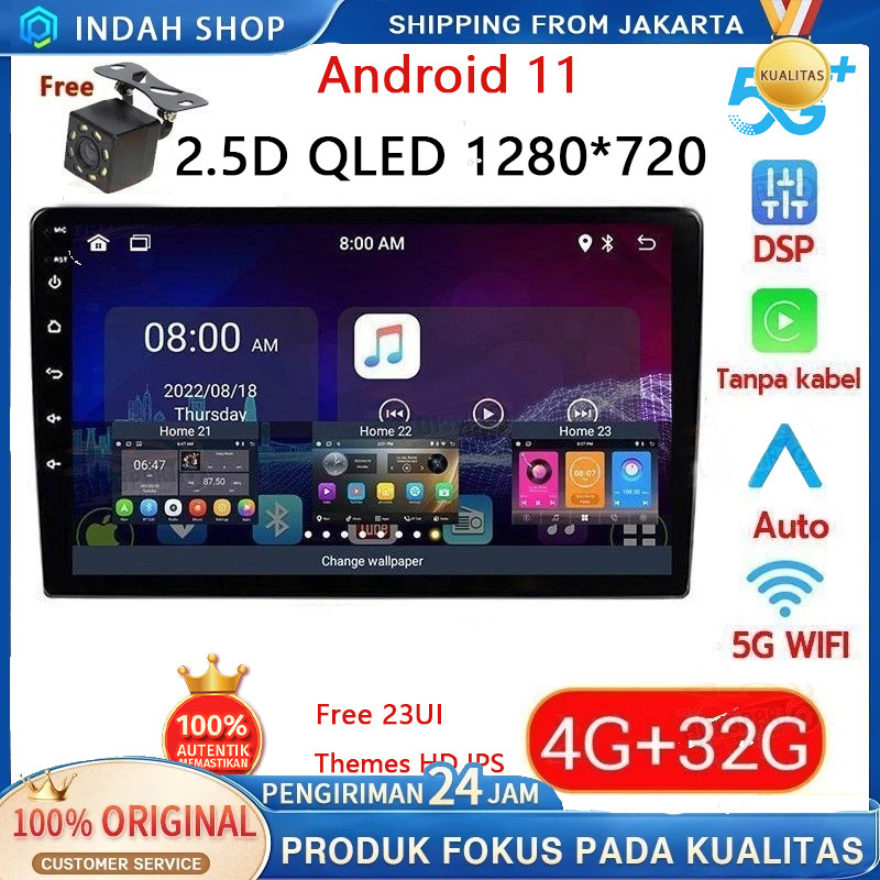 Jual 【with kipas pendingin】 4G+32G IPS Screen Head Unit 7/9/10 Inch Car Android 13 Navigasi ...