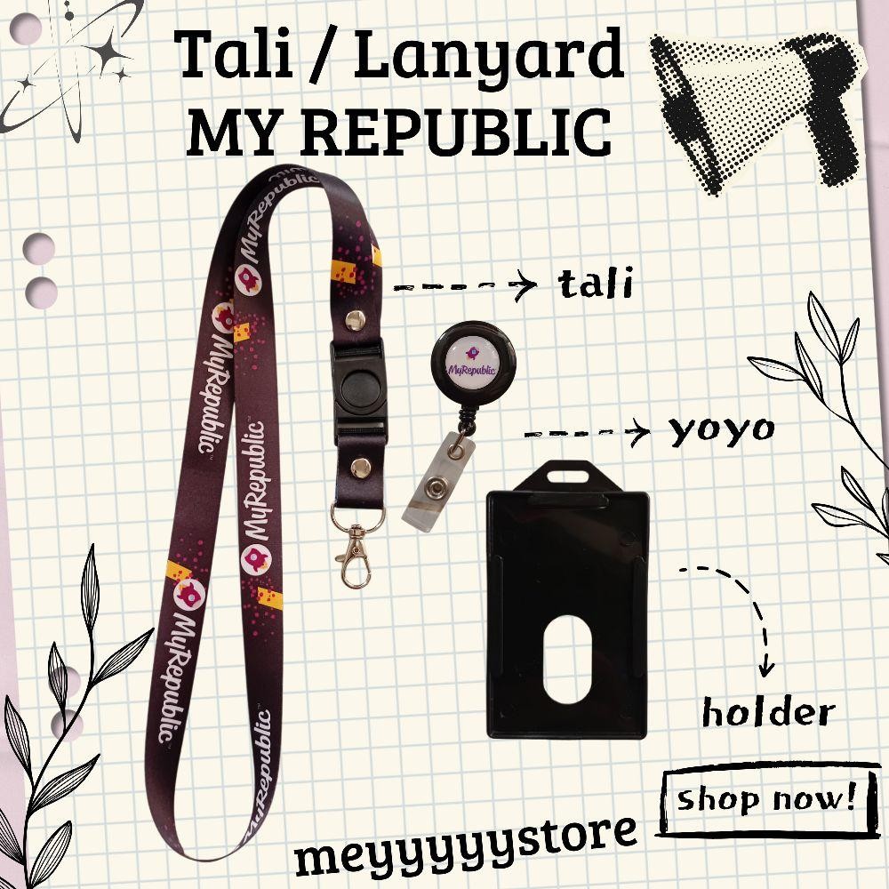Jual READYYY Tali ID CARD MY REPUBLIC Hitam / Lanyard MY REPUBLIC ...