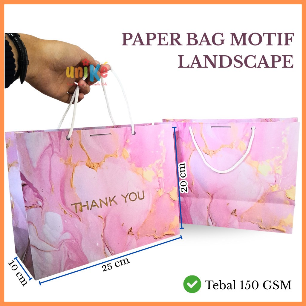 Jual 12 Pcs Paper Bag Motif 25x10x20 / Tas Kertas Landscape Aesthetic ...