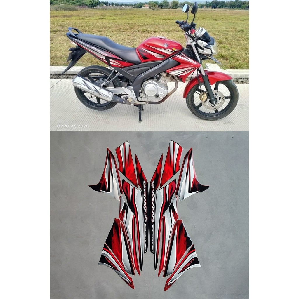 Jual STIKER STRIPING & LIS BODY VIXION OLD 2011 2012 MERAH STANDAR ...