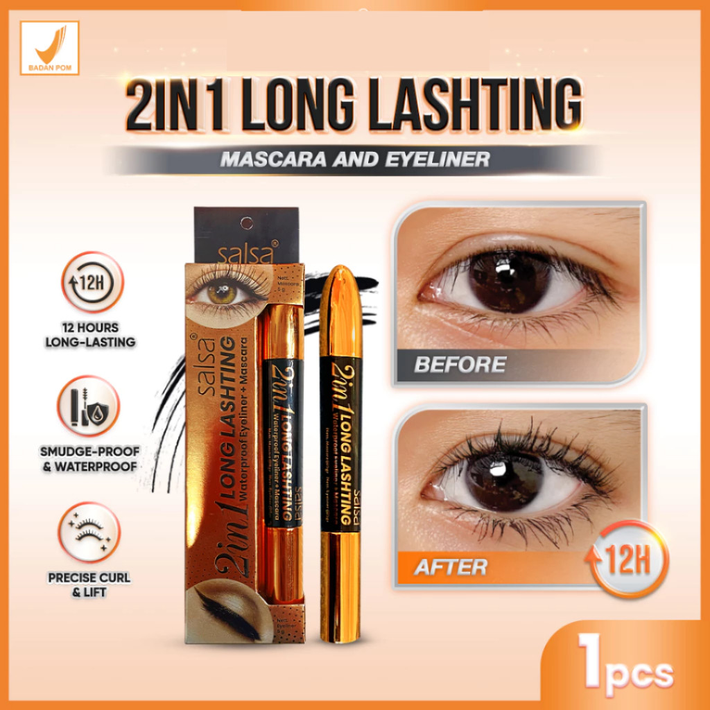 Jual Salsa 2 in 1 Mascara & Eyeliner Waterproof | Tahan Lama Anti Luntu ...
