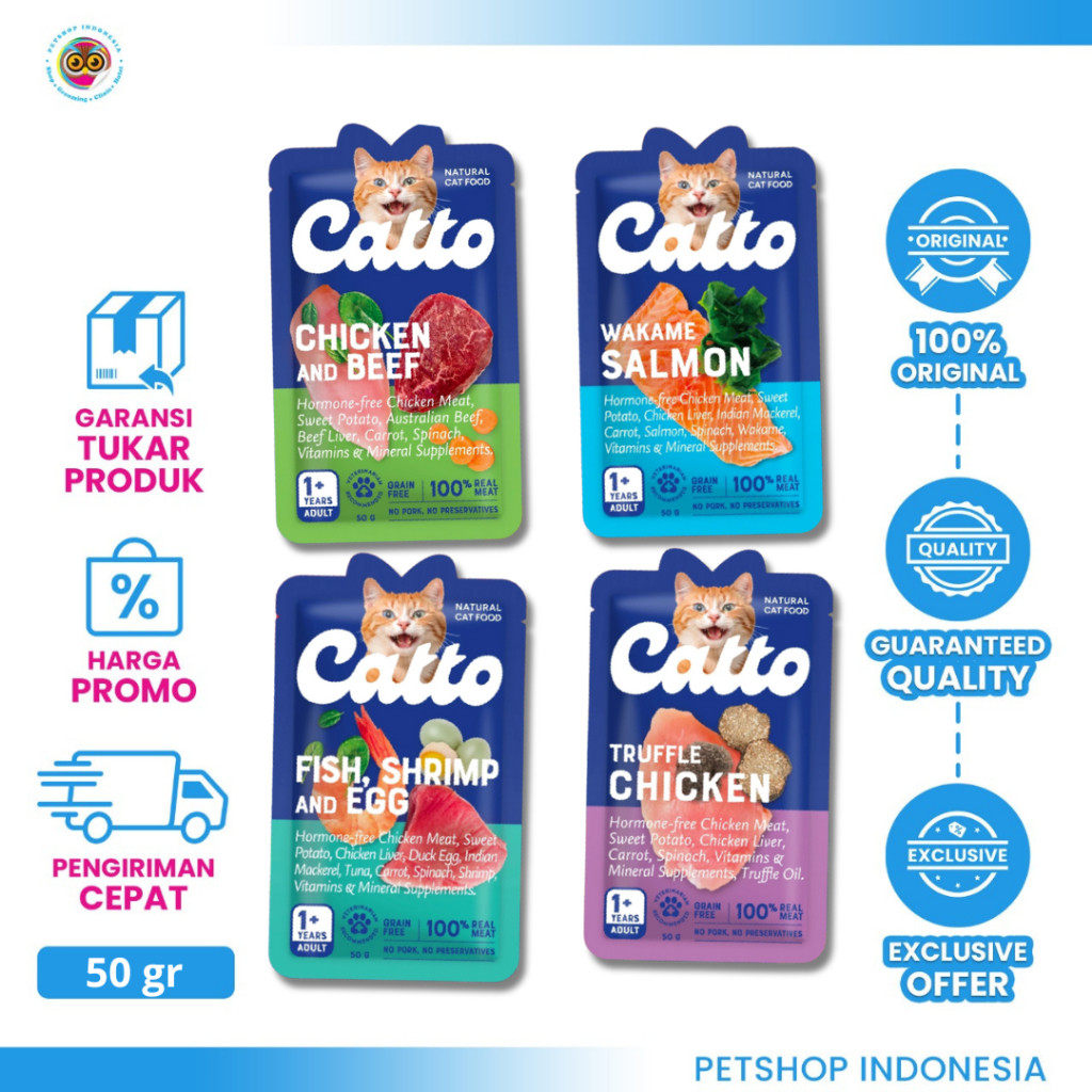 Jual Catto Wet Food 50gr – Makanan Basah Kucing Dewasa & Kitten ...