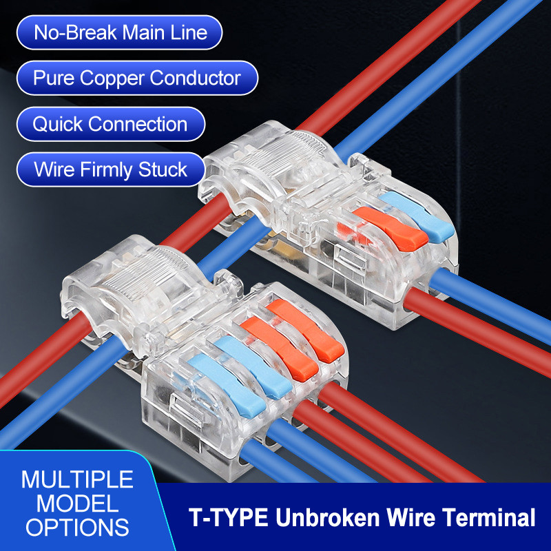 Jual T Type Splitter Terminal Block, 10PCS Wire Quick Connector Break ...