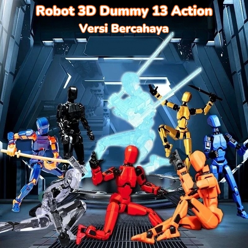 Jual Mainan 3D Robot Model Dummy 13 Action DIY Puzzle Figur Articulated ...