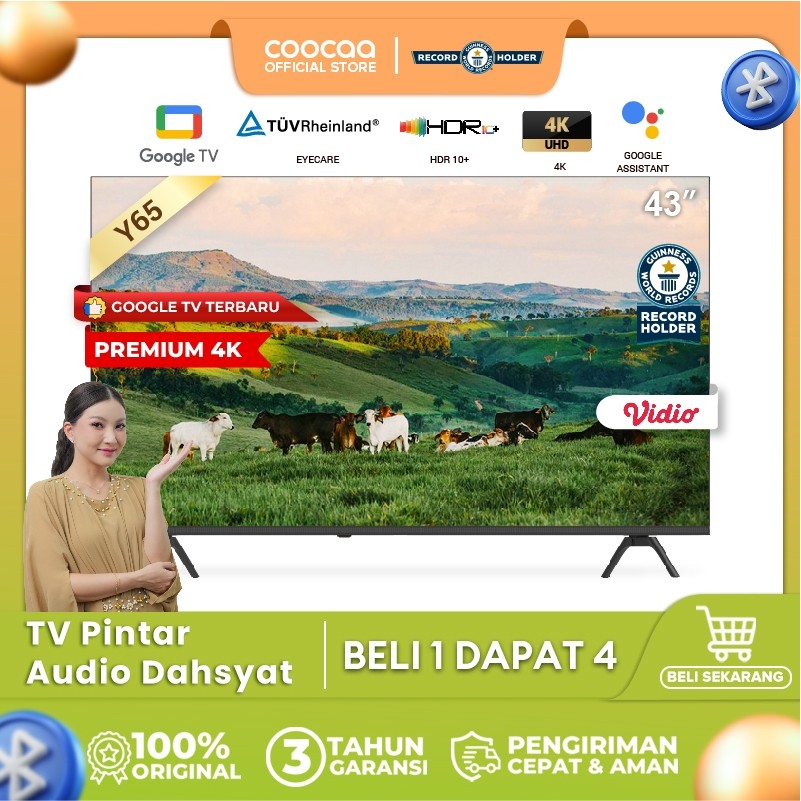 Jual NEW COOCAA TV 43 inch Y65 - 4K GOOGLE TV - Dolby Audio - Eye Care - HDR10 - Find Remote ...