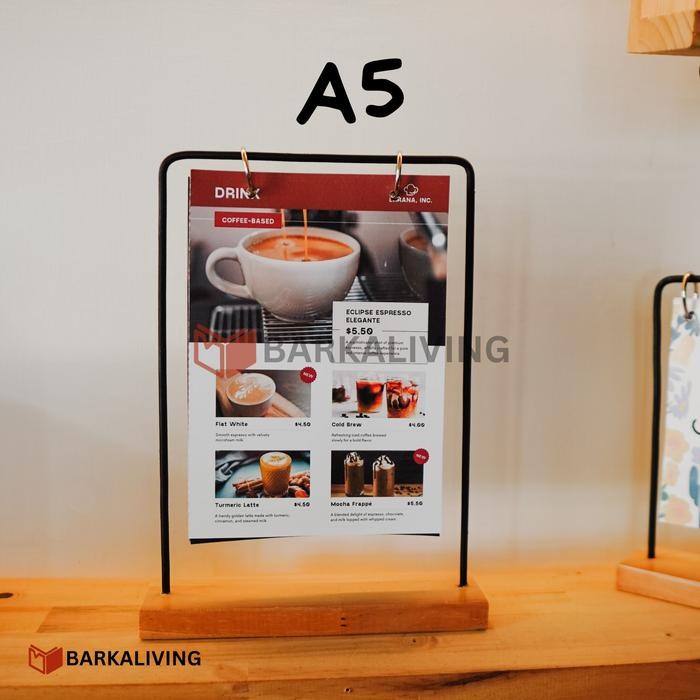 Jual Stand Menu Industrial Gantungan Tent Card Foto Nomer Meja Kalender ...