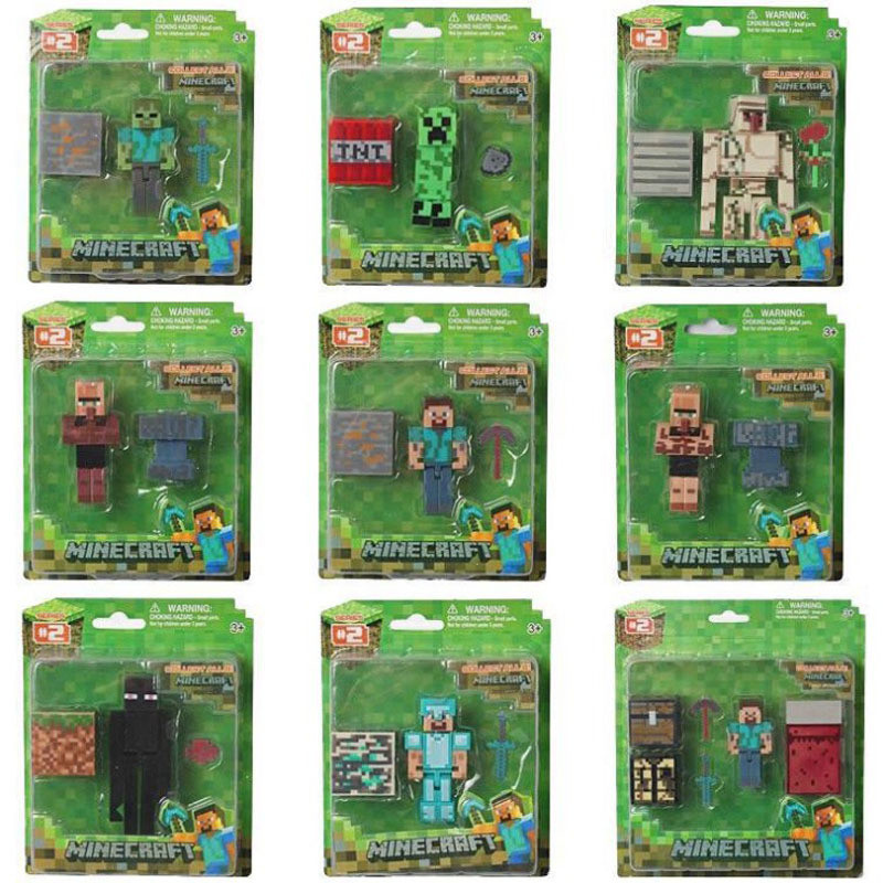 Jual Minecraft Steve Alex Zombie Villager Action Figures Model Anime MC ...
