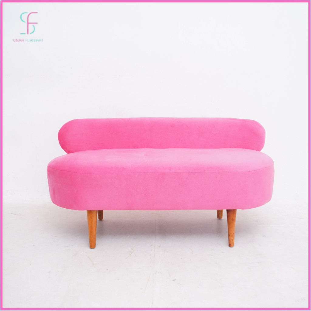Jual SOFA BENCH OVAL SANDARAN MINIMALIS BAHAN BLUDRU KUALITAS TERBAIK ...