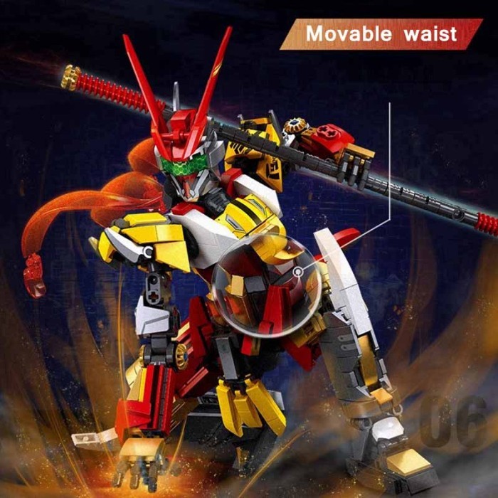 Jual Sluban Bricks Warrior Robot Cyber Wukong Red | Shopee Indonesia