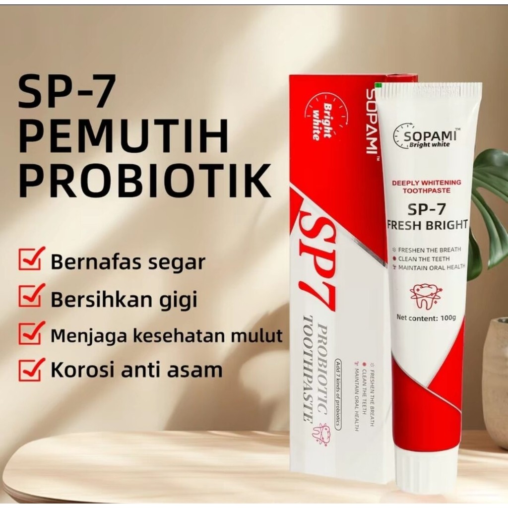 Jual Pasta Gigi PROBIOTIK SP-7 Sopami Bright White Pasta Gigi Pemutih ...