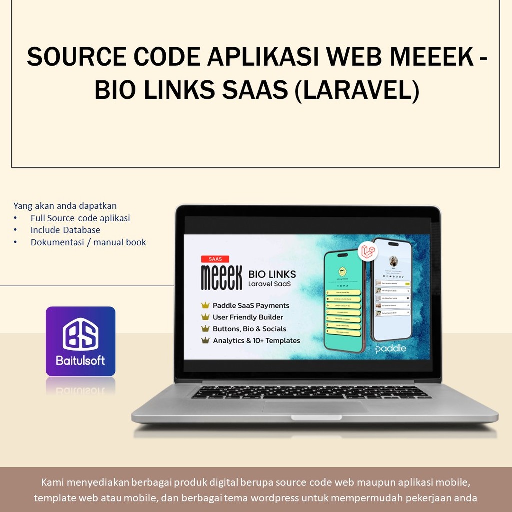 Jual SOURCE CODE APLIKASI WEB MEEEK - BIO LINKS SAAS (LARAVEL) | Shopee Indonesia
