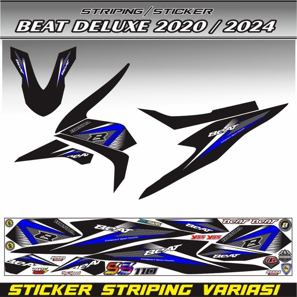 Jual COD / STRIPING STIKER VARIASI BEAT DELUXE VARIASI STIKER LIS MOTOR ...