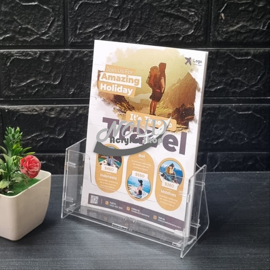 Jual Tempat Brosur Akrilik A4 / Display Brosur Acrylic / Rak Brosur ...