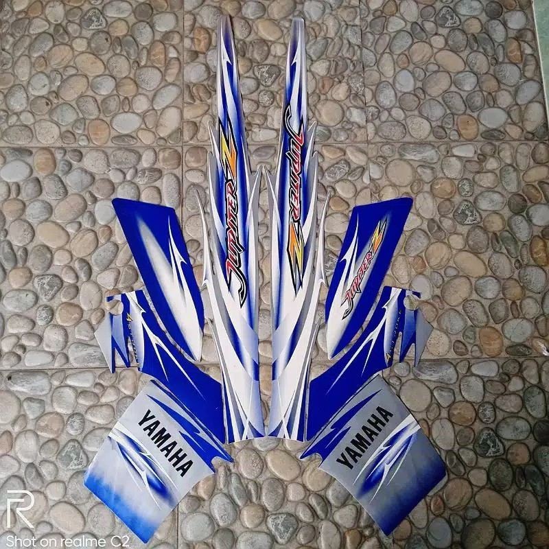 Jual Stiker Striping Motor JUPITER Z 2007 STD SILVER BIRU Sticker Lis ...