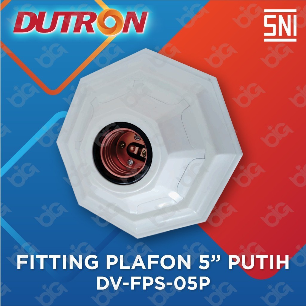 Jual Promo Fitting Lampu Dutron / Fitting Plafon Dutron 5" 5inch Putih ...