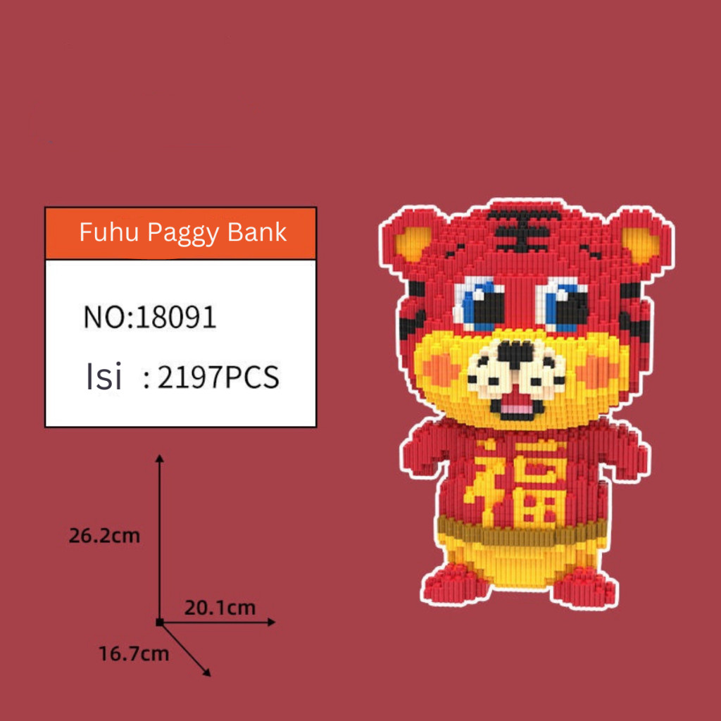 Jual Mainan Nano Block CNY Fuhu Paggy Bank Medium Bricks Edukasi Mainan ...