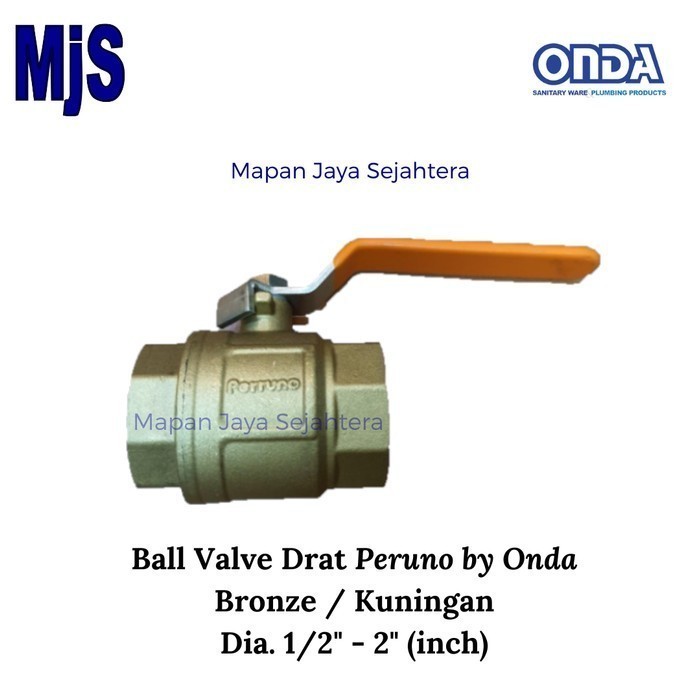 Jual Ball Valve Screw PERUNO Dia. 1 1/2" / Kran Drat Kuningan (Brass) | Shopee Indonesia