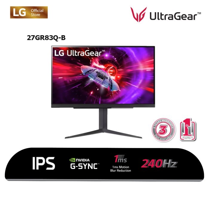 Jual LG Ultragear 27GR83Q-B 27" QHD IPS 240Hz 1ms G-SYNC Compatible ...