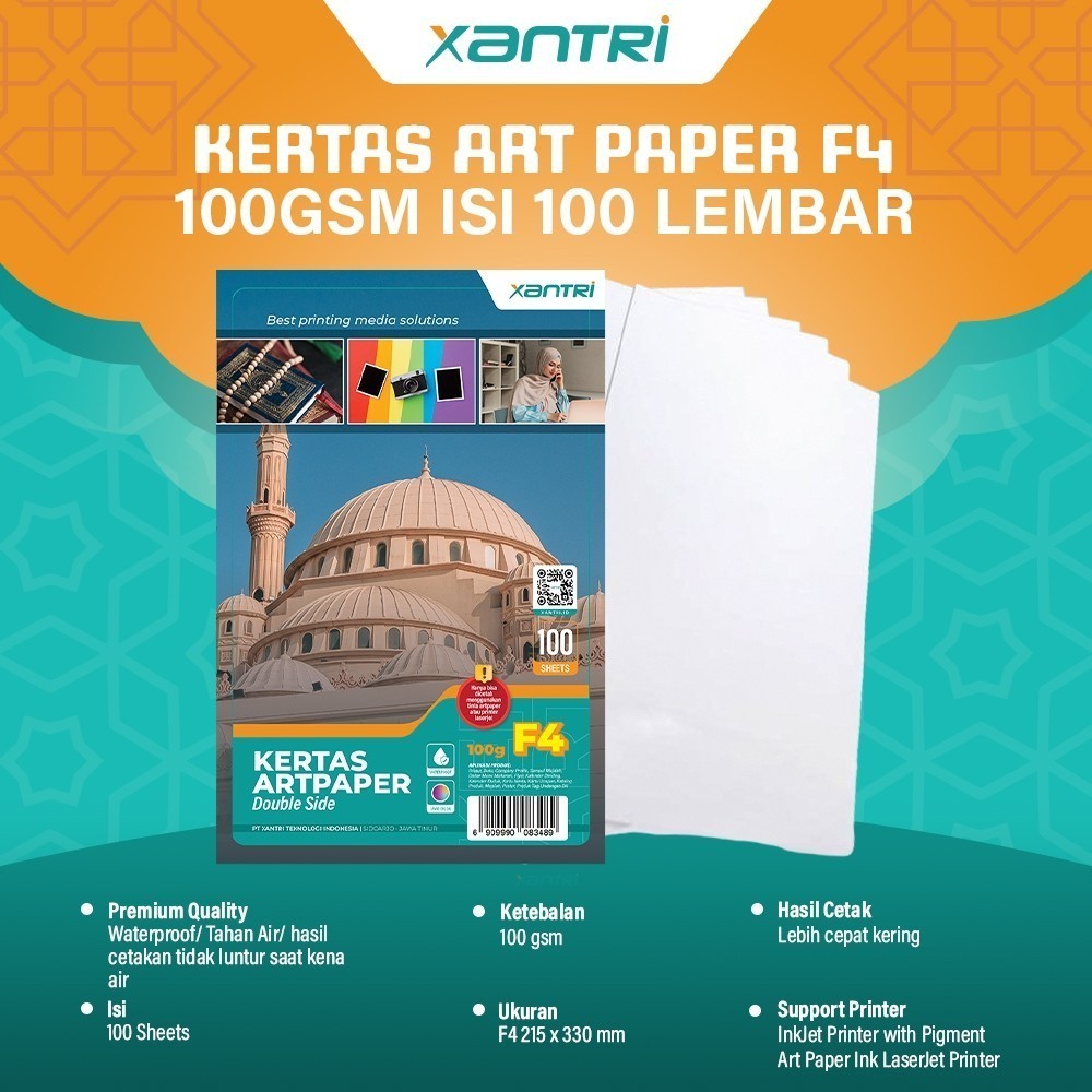 Jual Xantri - Kertas Art Paper F4 100gsm Isi 100 lembar Kertas Art ...