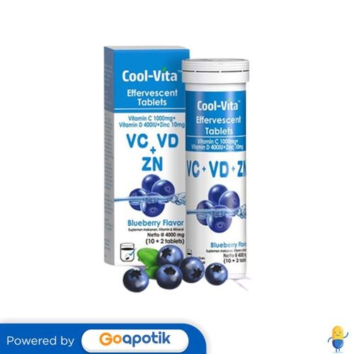 Jual Cool-Vita Vc+Vd+Zn Rasa Blueberry Tube 12 Tablet Effervescent ...