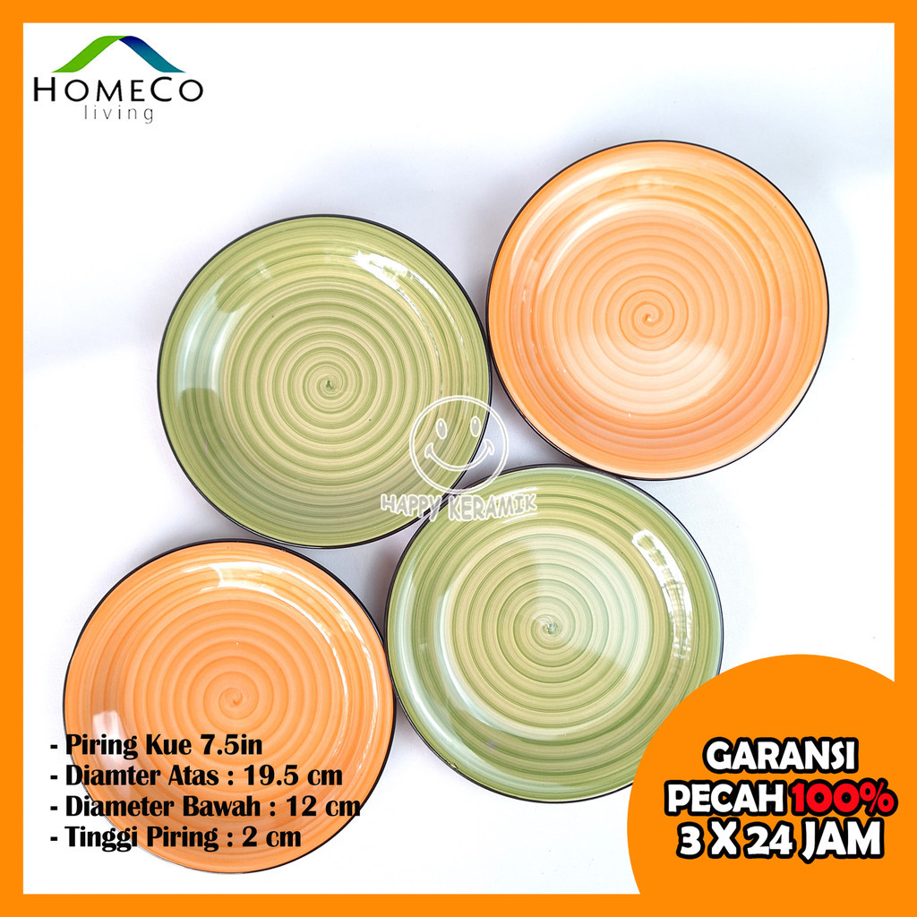 Jual HOMECO 1Pcs A Piring Ceper Keramik 7.5in PAINTED Mangkok ...