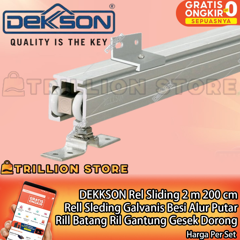 Jual Dekkson Rel Batang Ril Gantung Sliding Pintu Geser Rail Rell Sleding Galvanis Besi Tebal ...