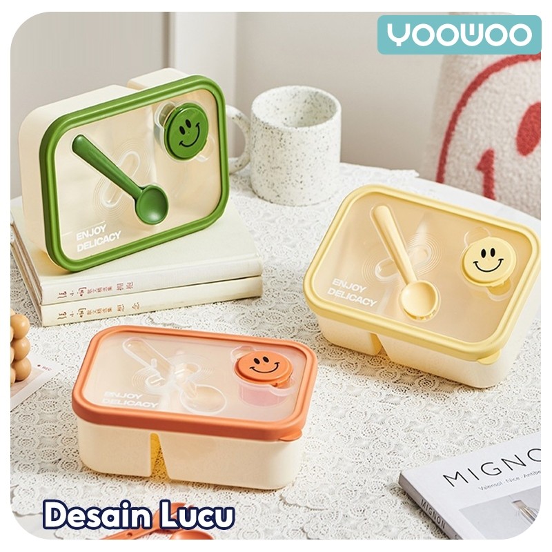 Jual Yoowoo Lunch Box / Kotak Makan / Set Kotak Bekal Makan Siang Untuk ...