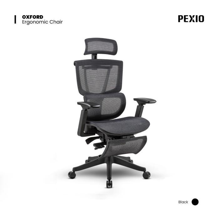 Jual Pexio Oxford Kursi Kantor Ergonomis - Black, Mesh | Shopee Indonesia